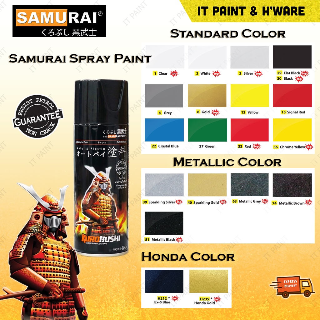 Samurai Spray Paint (400ML) - Standard Color Honda Motorcycle Colour ...