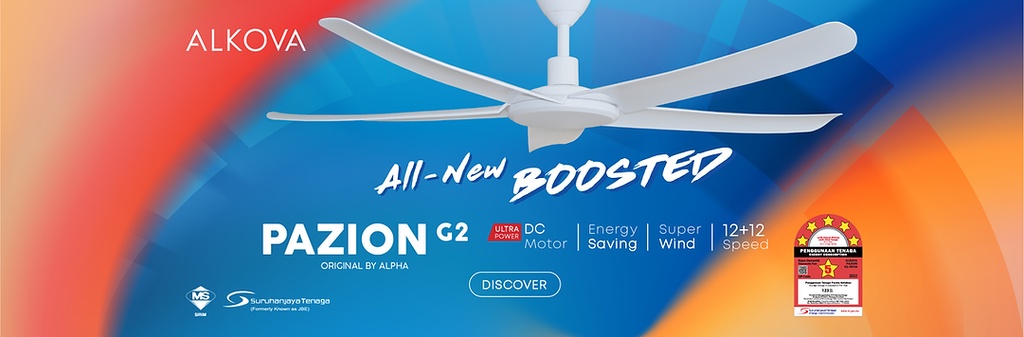 ALPHA Alkova - PAZION G2 LED 56 Inch DC Motor Ceiling Fan with 5 Blades ...