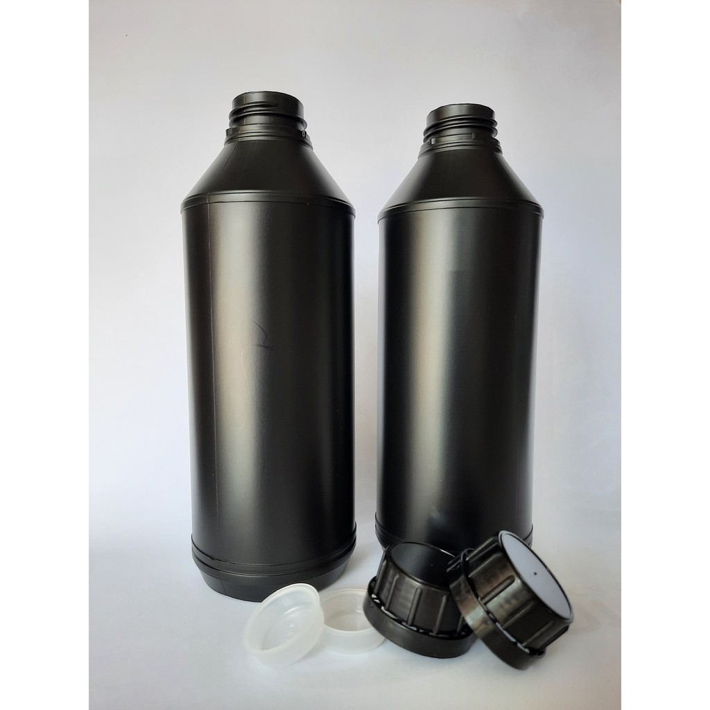 ( Ready Msia ) 1000ml Black Bottle with Cap + Insert / Botol Kosong ...