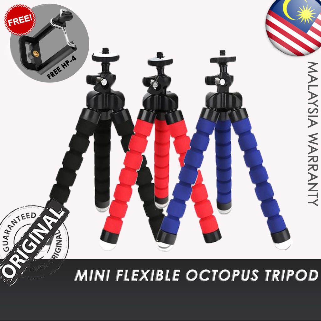 Mini Flexible Octopus Tripod with Handphone Holder for Smartphone ...