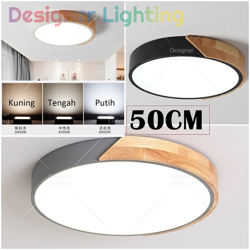 50cm Round Shape Modern 3 Colour Led Ceiling Light Decorative Panel ...