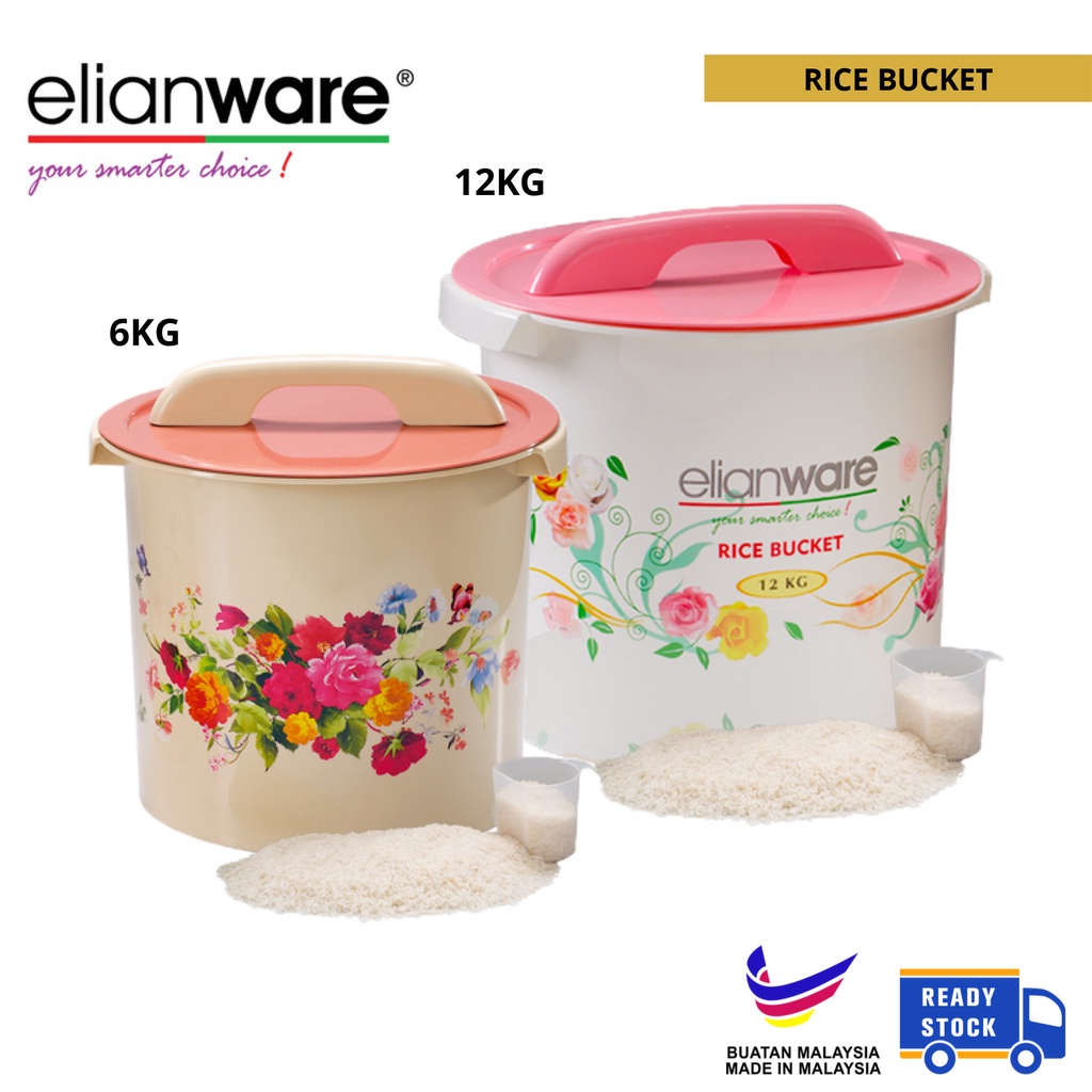 GDH | Plastic Rice Bucket Rice Dispenser Baldi beras Nasi Penyimpan ...