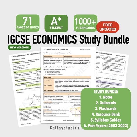 Cambridge IGCSE ECONOMICS 0455 A* Softcopy Study Bundle (Notes ...