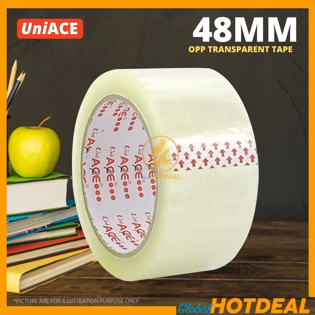 UNIACE 48mm x 90yard OPP Tape Transparent Tape Clear Tape Packing Tape ...