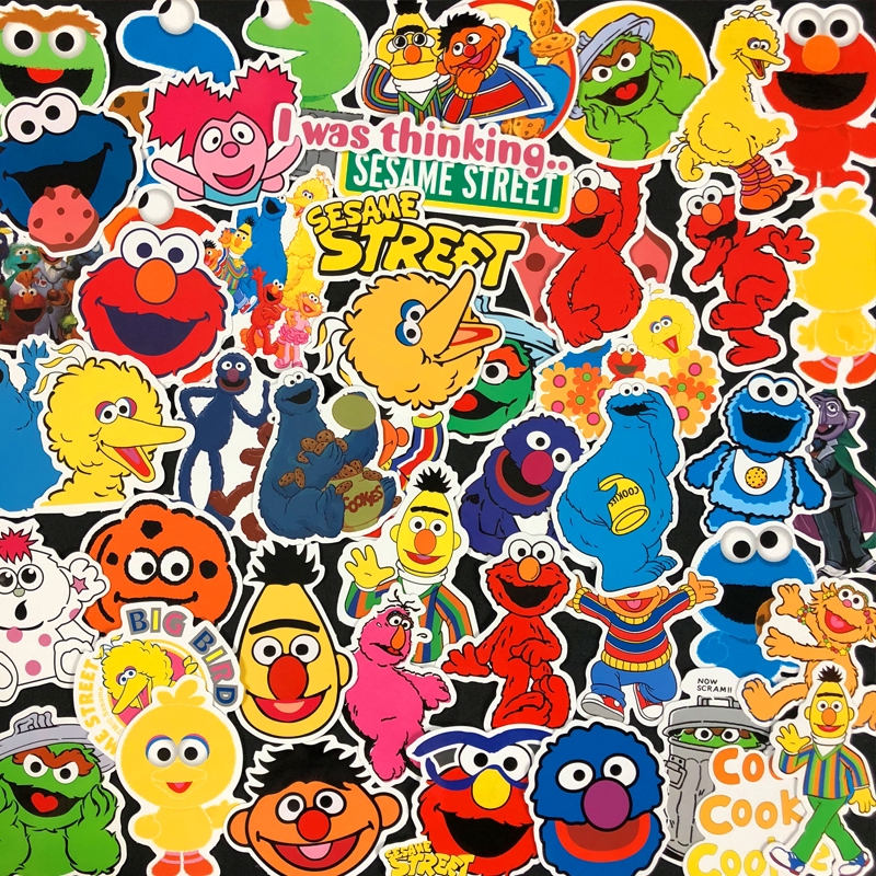 50pcs Sesame Street Elmo Suitcase Stickers Computer Waterproof Stickers ...
