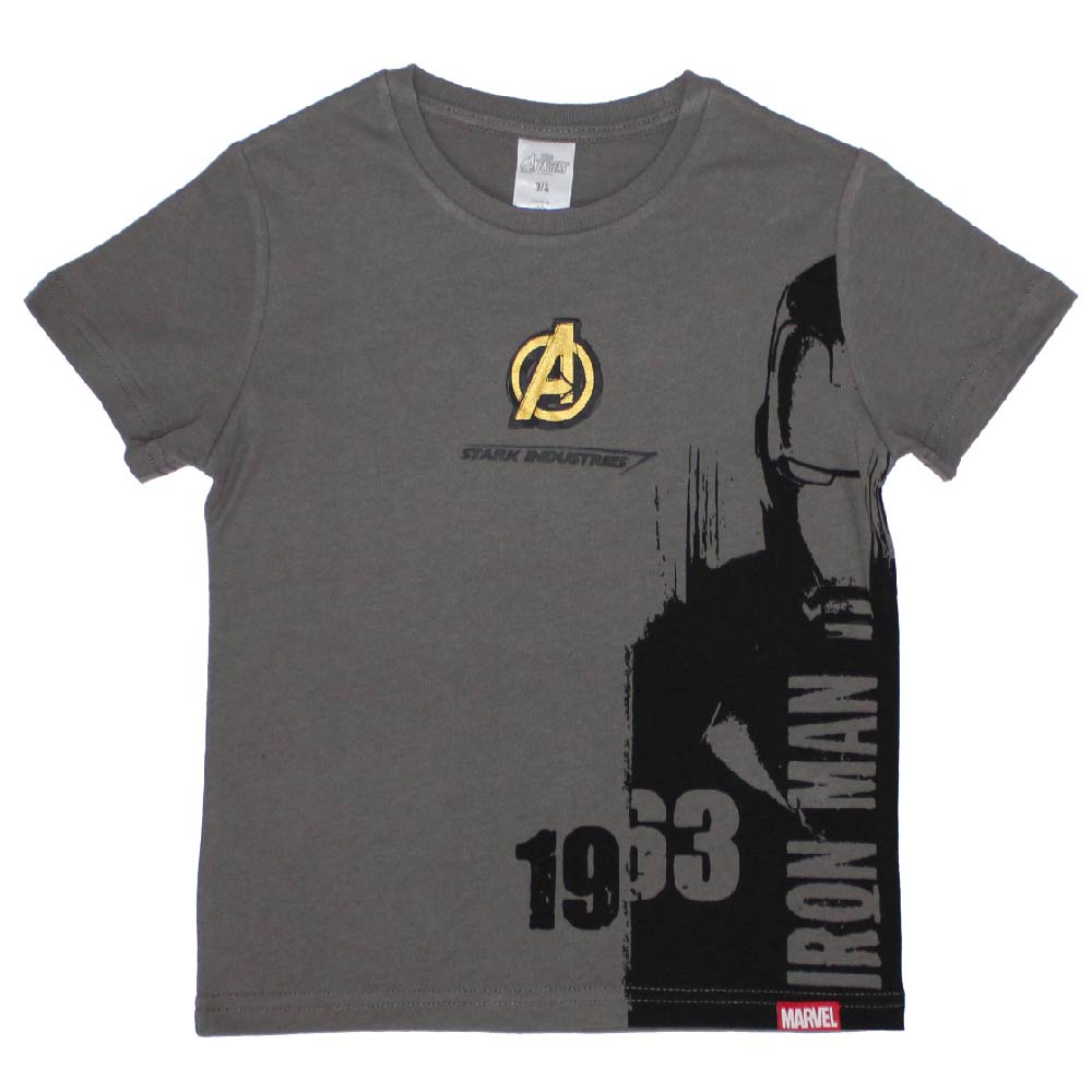 MARVEL AVENGER CHILD BOY TEE SHIRT RN/SS (AVENGERS) COLOR- STEEL KHAKI ...