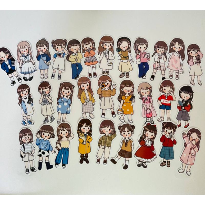 Cartoon girls STICKER for journaling | Shopee Malaysia
