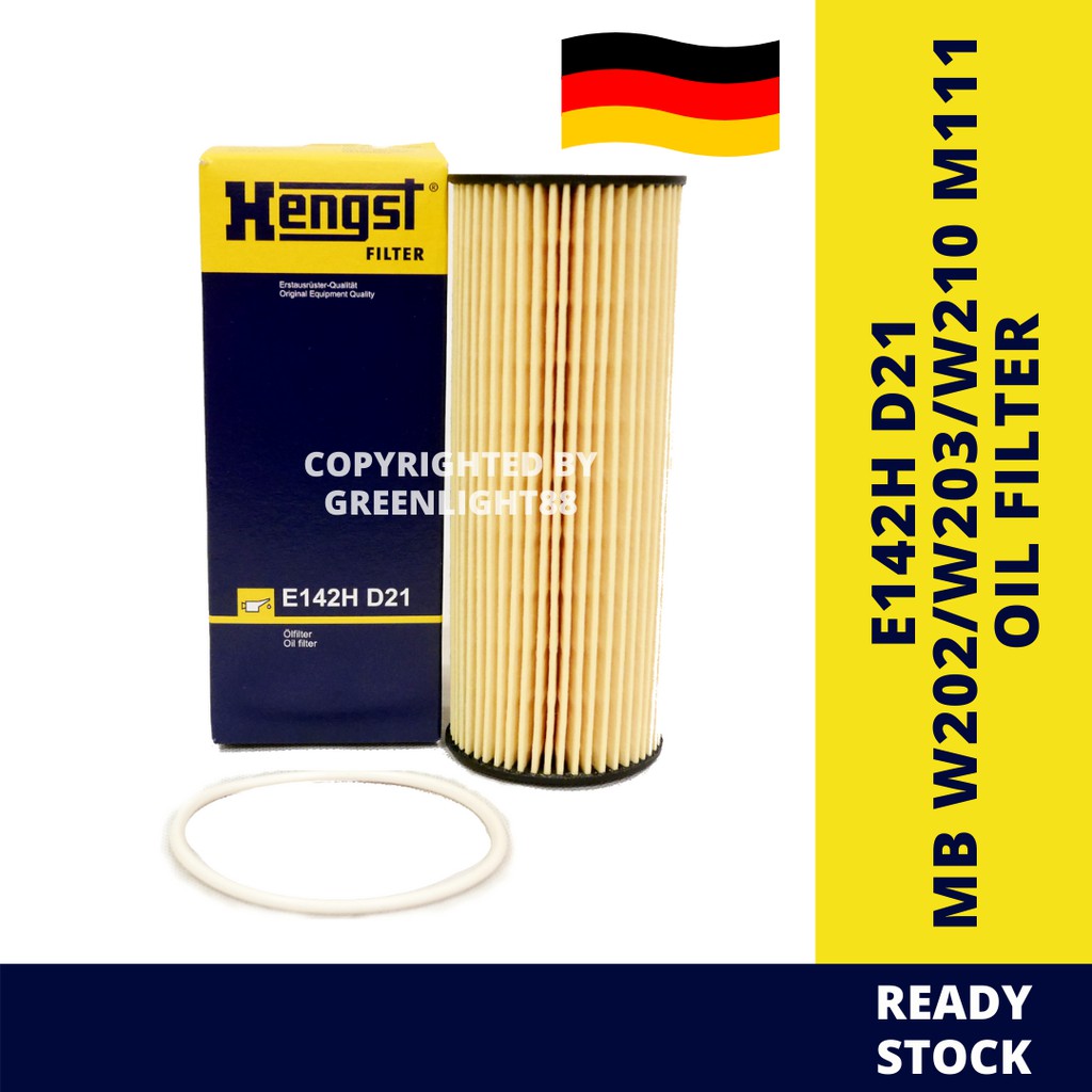 (E142H D21) HENGST OIL FILTER MERCEDES W202/W203/W210 M111 OIL FILTER ...