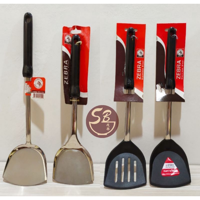 (100% Genuine)Zebra Thailand Stainless Steel/Nylon Turner/Soup Ladle⚡ ...