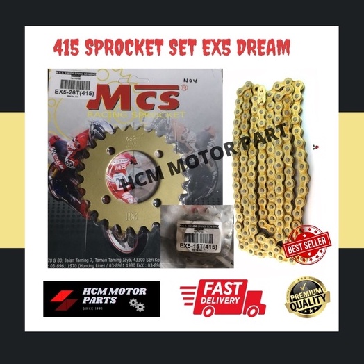 415 SPROCKET SET GOLD EX5 DREAM/WAVE100/CLASS/SPORT BONUS SPOKET RACING SATU SET EBONUS | Shopee ...