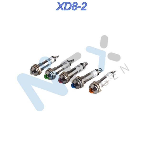 XD8-1 XD8-2 Metal LED metal 8mm Pilot Lamp LED Indicator Metal ...