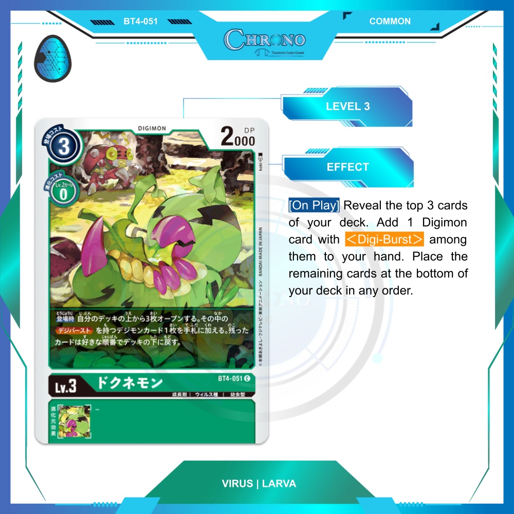 BT4-051 | Dokunemon | Common | Digimon Card Single | Chrono TCG | Great ...