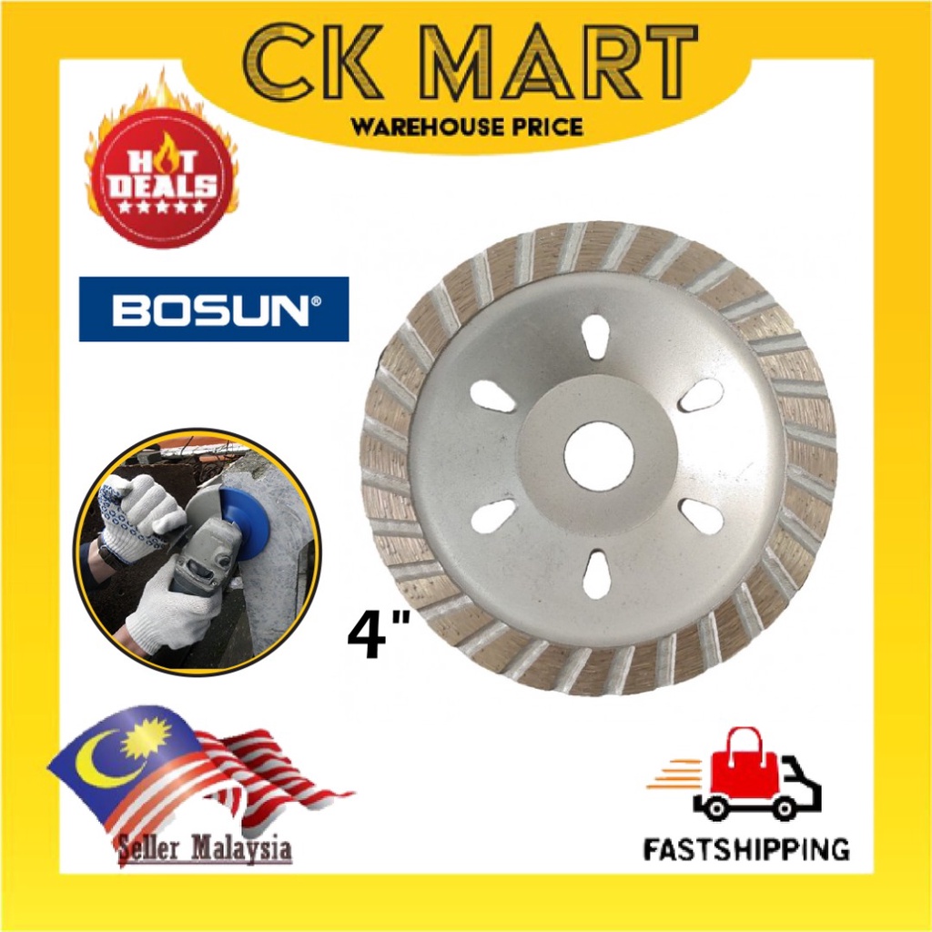 4" DIAMOND TURCO CUP WHEEL / BOSUN DIAMOND CUP WHEEL CNB04006YK / GOLD ...