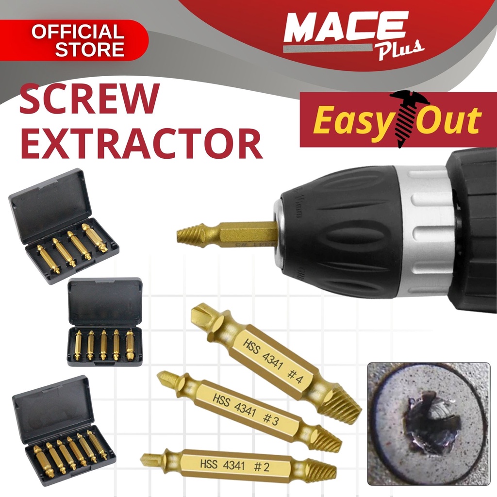 4 / 5 / 6pcs Material Damaged Screw Extractor Drill Bits Guide Set ...