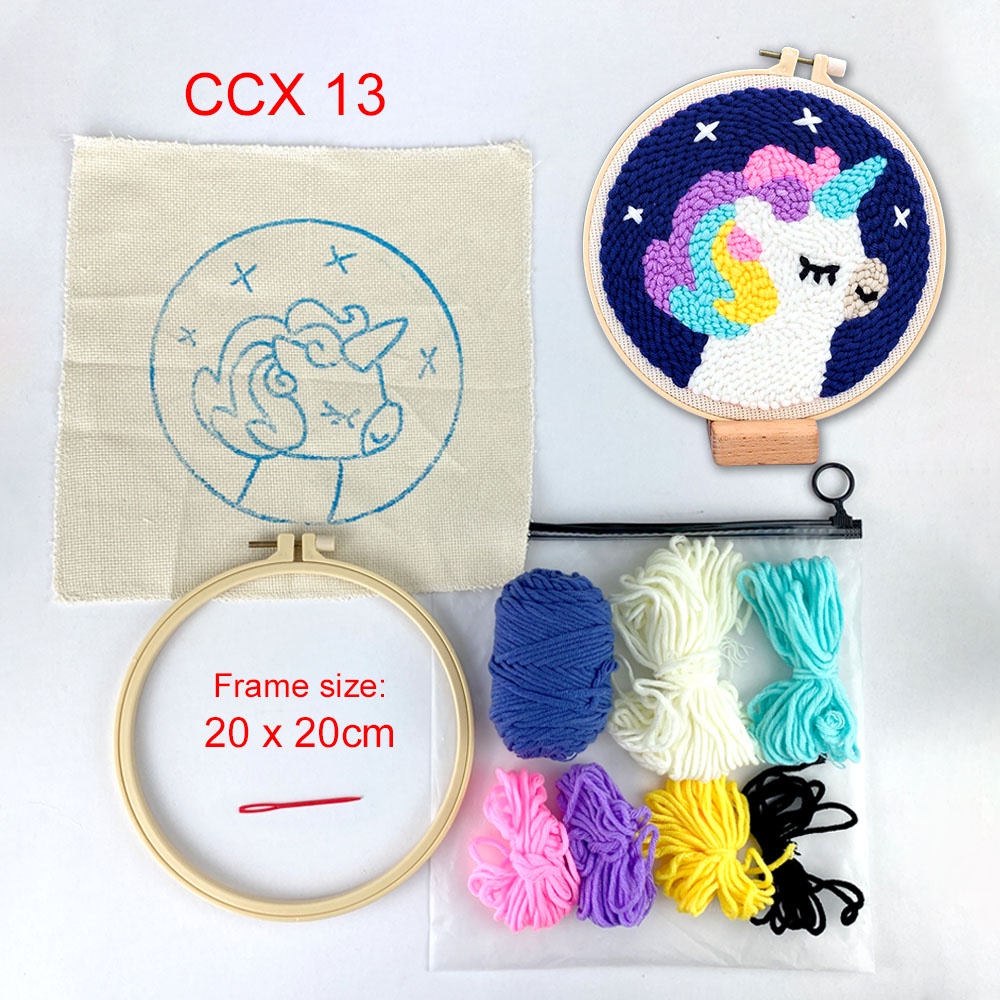 IsALifestyle DIY Punch Poke Needle Work Embroidery Pen Hoop Children ...