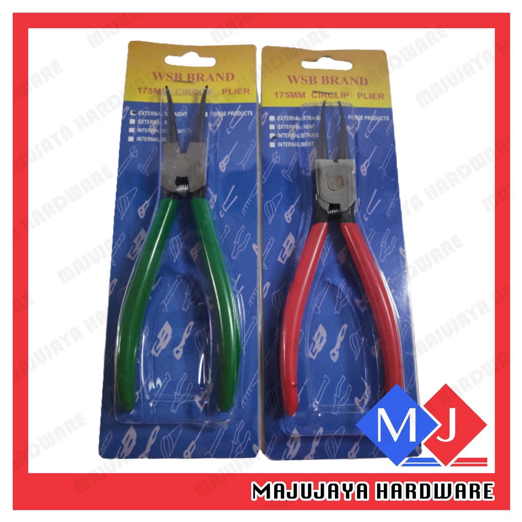 7" (175mm) External & Internal Circlip Plier Straight Bent Pliers ...
