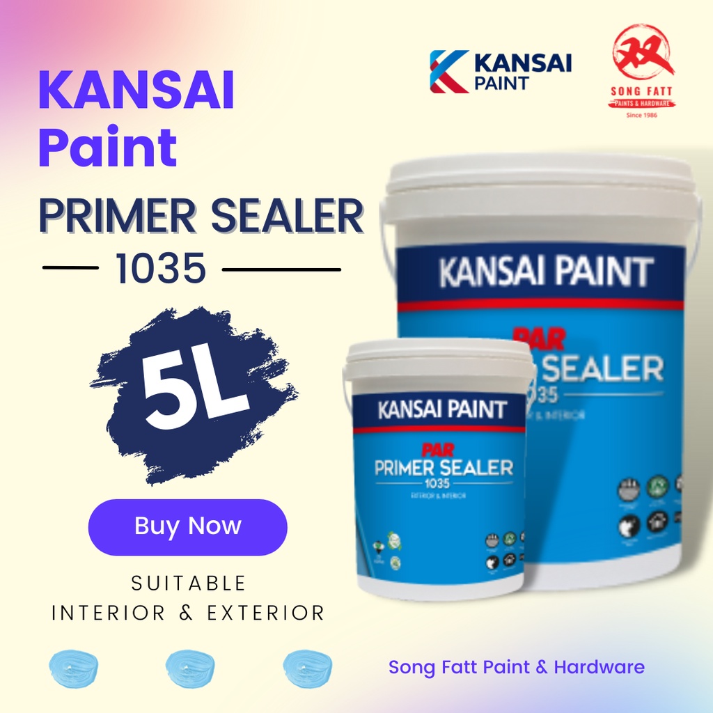 Kansai Paint 1035 PRIMER SEALER (5L) Exterior Interior/Undercoat Luar ...