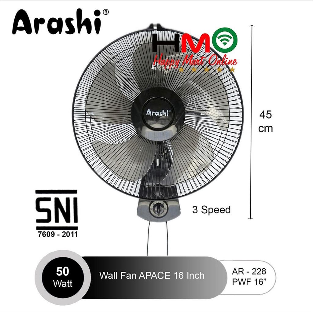 Arashi Apace AR-228 PWF 16inch 5-blade Wall Fan 16" Wall Fan | Shopee ...