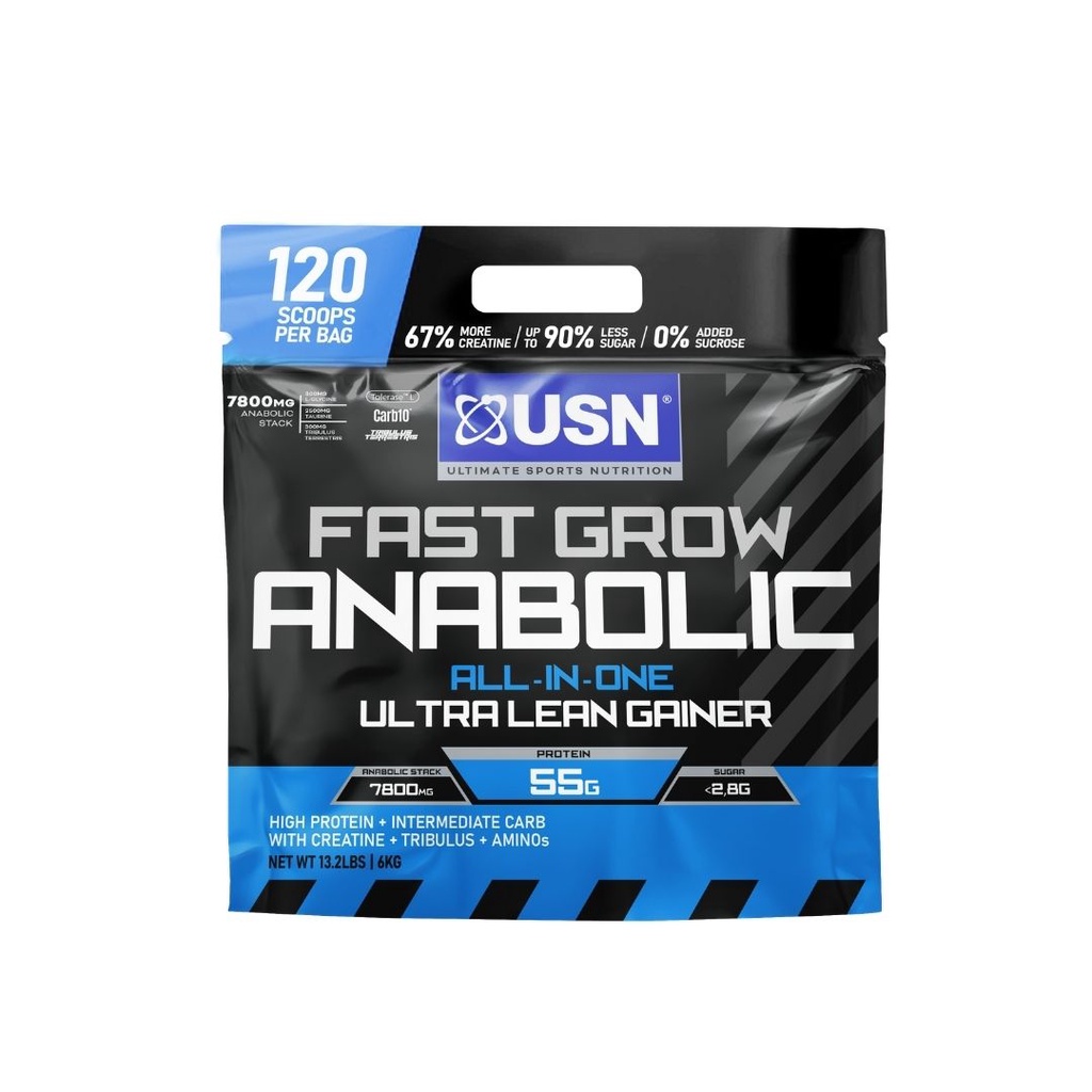 Halal USN Fast Grow Anabolic Lean Weight 6kg and 4kg Gainer Mass ...