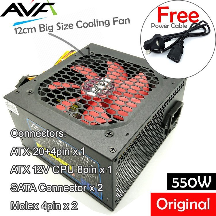 Official AVF 500W/550W/650W/750W/APS R500 (80 Plus) Power Supply with ...