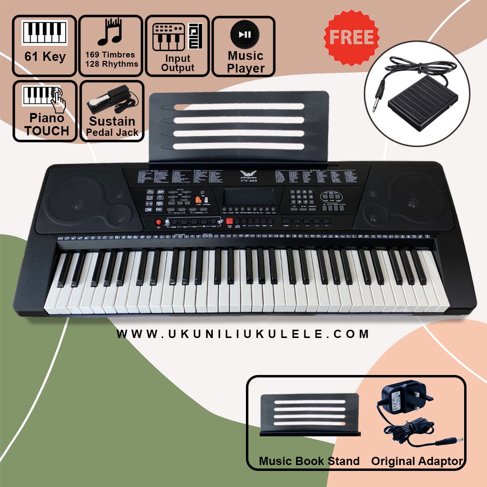 ANGELET 61 KEY DIGITAL PIANO TOUCH ELECTRONIC KEYBOARD XTS-966 | Shopee ...