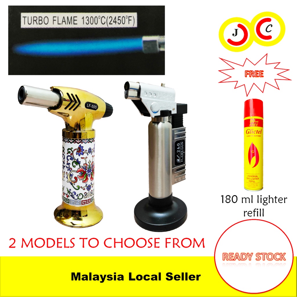 Windproof Strong Turbo Jet Flame Torch Lighter With Stand Refillable ...