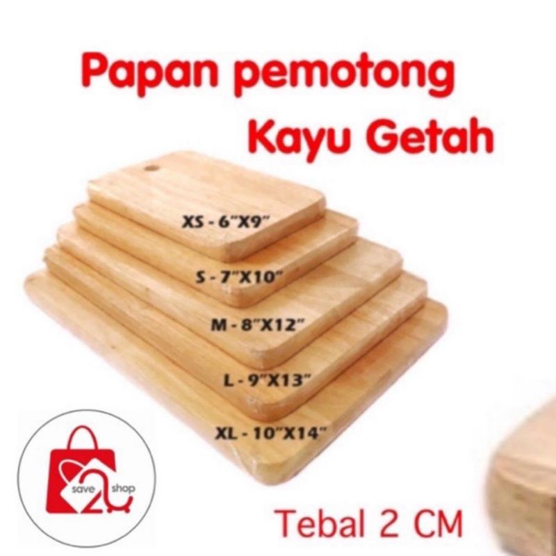 Papan Pemotong ( Kayu Getah ) Rubber Wood Cutting Board Flour Board ...