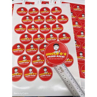 Custom Round Sticker Label Printing (3cm to 6cm) , Cetak Sticker Produk ...