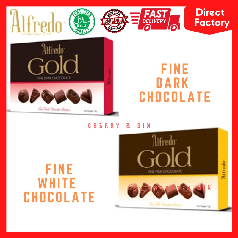 [READY STOCK] Alfredo Gold Fine Chocolate Series 75g 黑巧克力/白巧克力 | Shopee ...