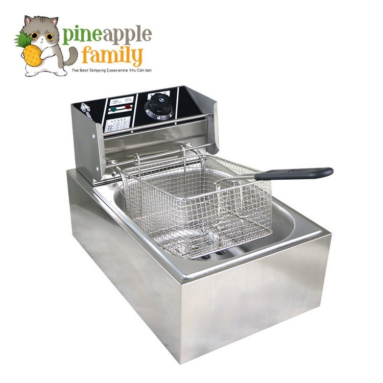 6L Commercial Stainless Steel Single Tank Electric Deep Fryer (1 basket ...