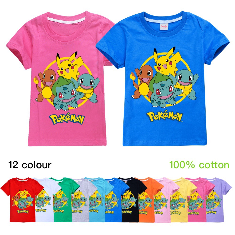 Spot 2020 hot new Summer top pokemon cartoon pictures Kids girls T ...
