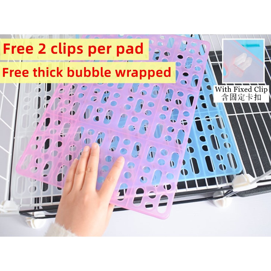 Pet Cage Foot Pad With Clip Floor Mat Plastic Slab Rabbit Bunny Cat ...