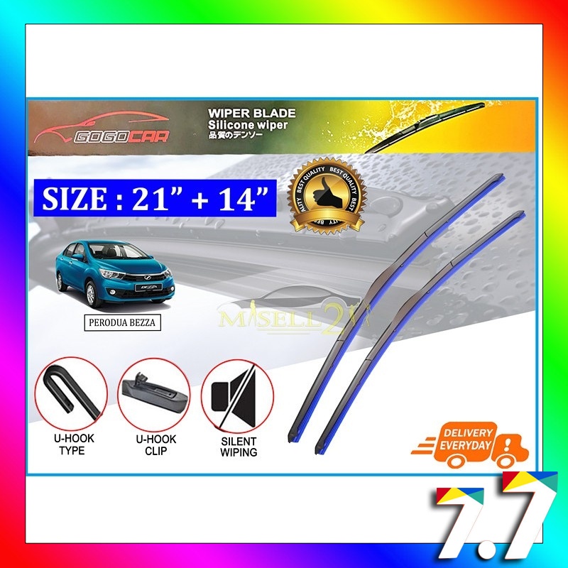 🔥Ready Stock🔥 GOGOCAR Perodua Bezza Blue Silicone Car Wiper Blade Set ...
