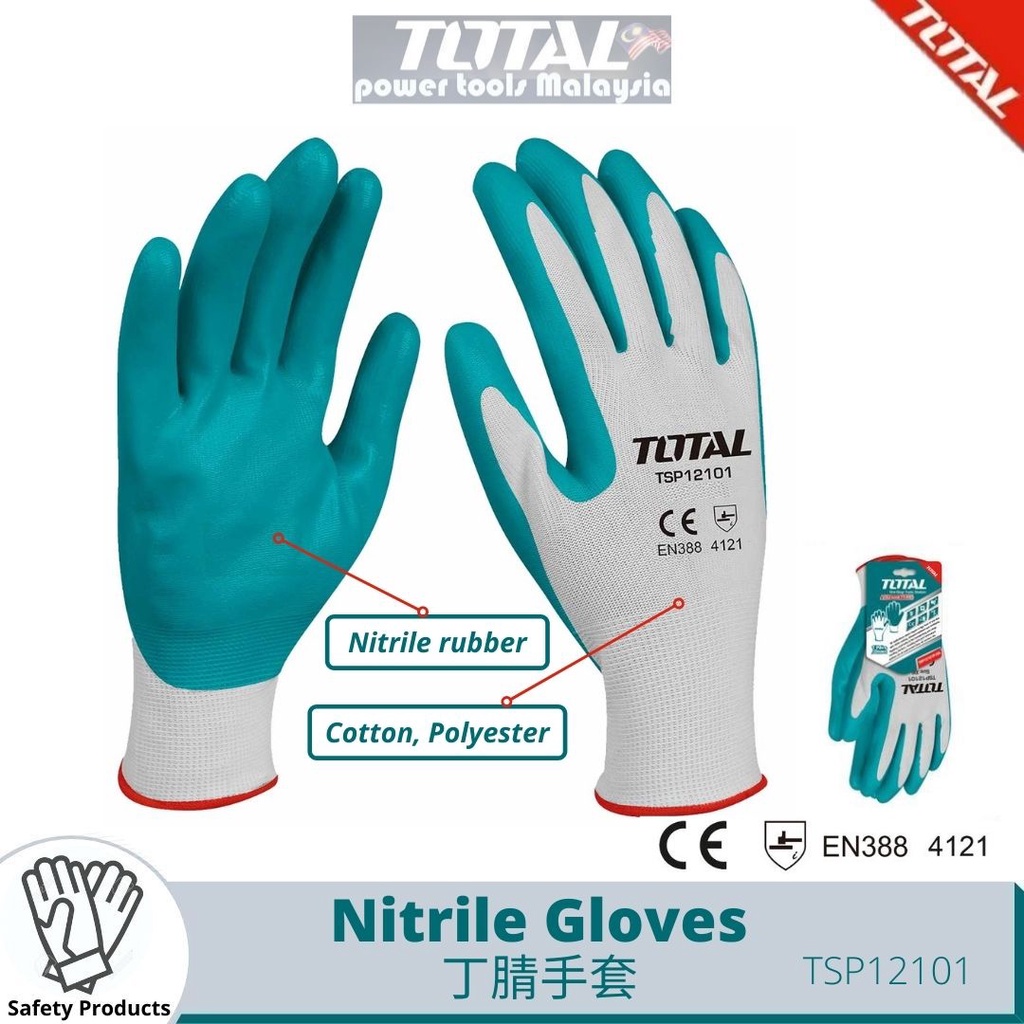 TOTAL Glass Handling Gloves / Nitrile Gloves / Gardening work glove ...