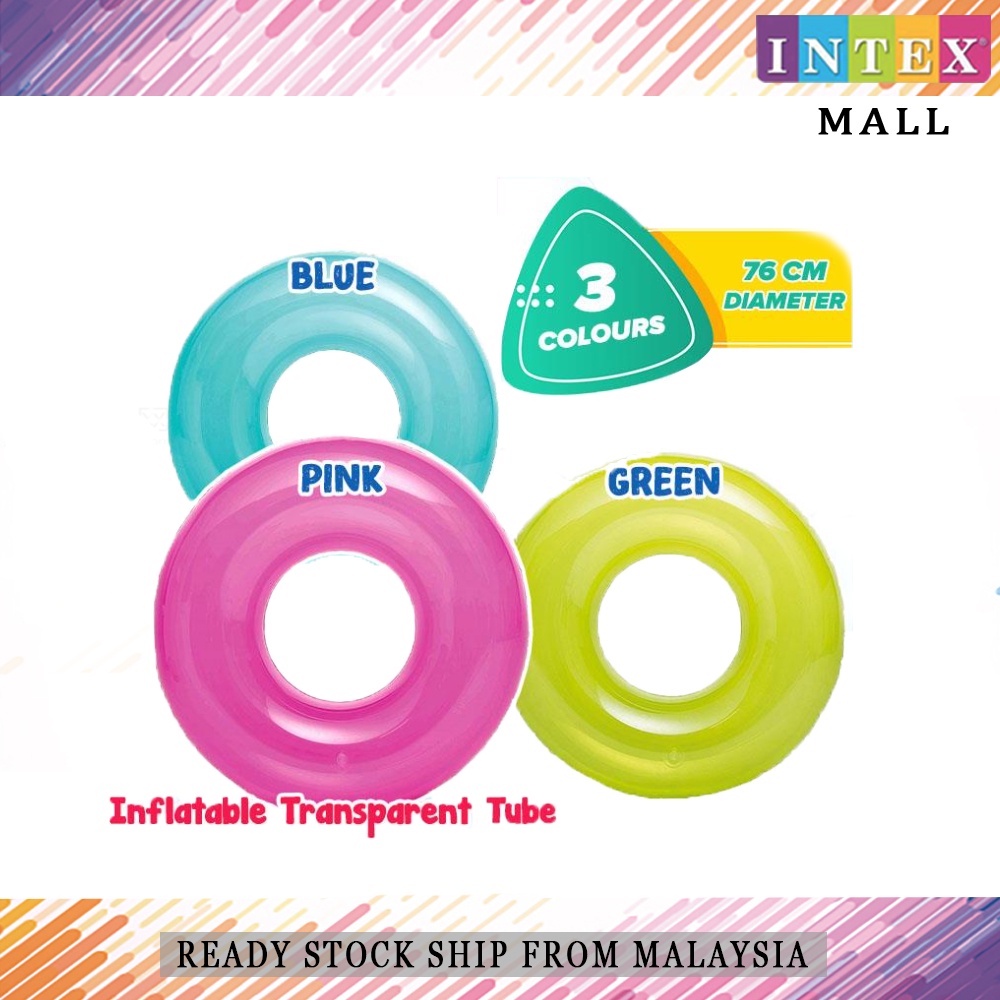 INTEX 59260 3Color 76CM Transparent Tube Swimming Pool Ring | Shopee ...