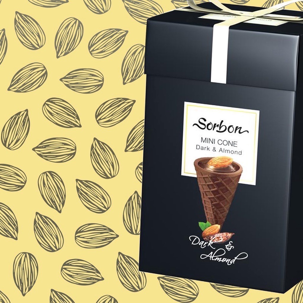 SORBON MINI CONE PEANUT/HAZELNUT/MINT/COCONUT/DARK CHOCOLATE&ALMOND ...