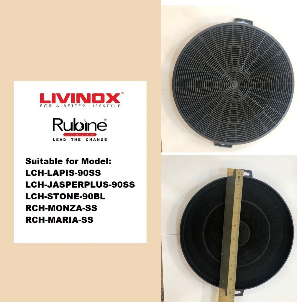 100% Original Charcoal Filter For Livinox / Rubine Cooker Hood LAPIS ...