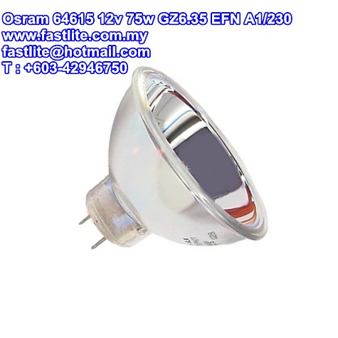 Osram 64615 12V 75W EFN GZ6.35 Lampu Paparan Optik (Buatan Germany ...