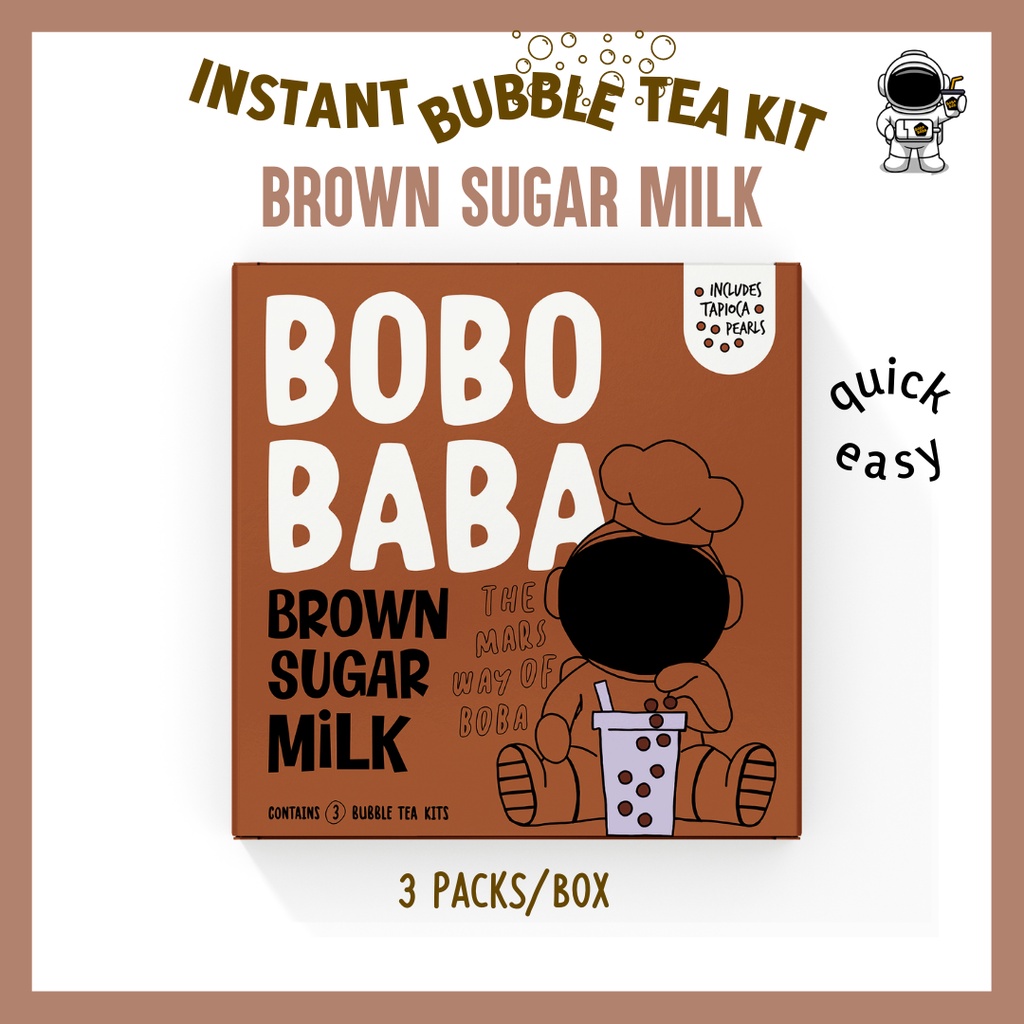 BOBOBABA Brown Sugar Milk - Instant DIY Bubble Tea Kit (3packs/Box ...
