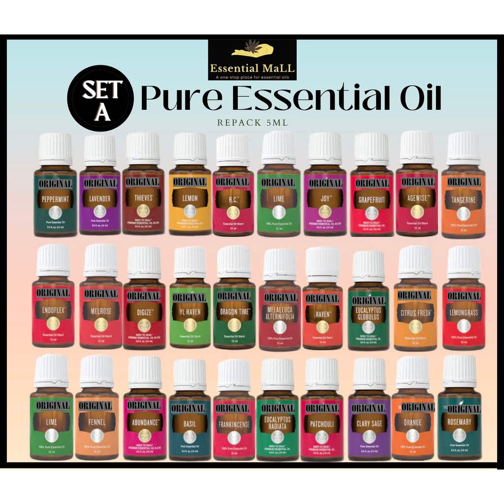[SET:A] ESSENTIAL OIL 5ML REPACK/TRIAL PACK - PURE ESSENTIAL OIL ...