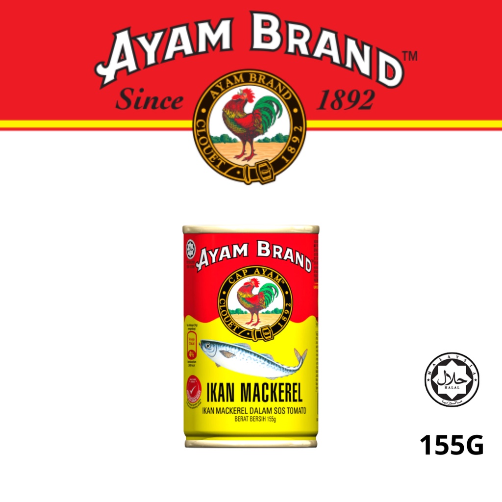 Ayam Brand Sardine/Mackerel In Tomato Sauce/Ikan Mackerel Dalam Sos Tomato(155g/230g/300g ...