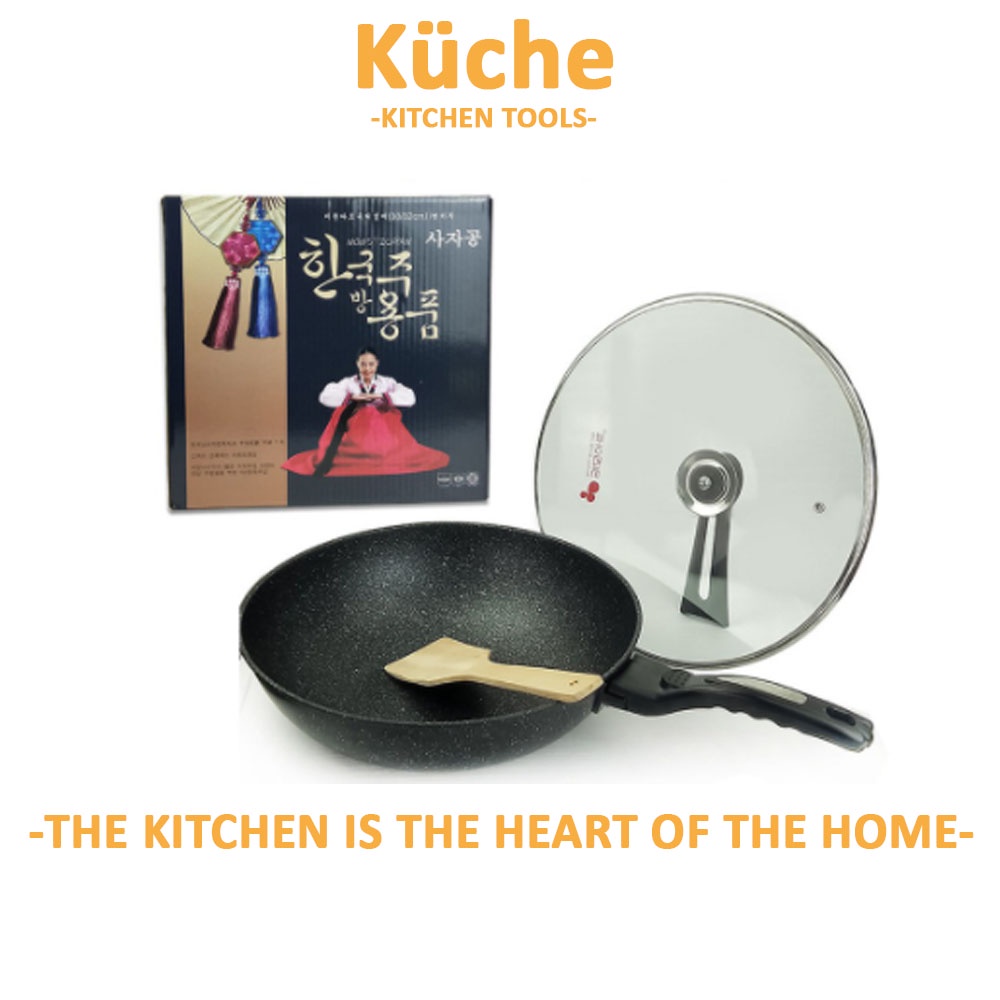 KUCHE Korea Non-stick Cooking Utensils Wok Pot Sauce Pan 32cm With ...