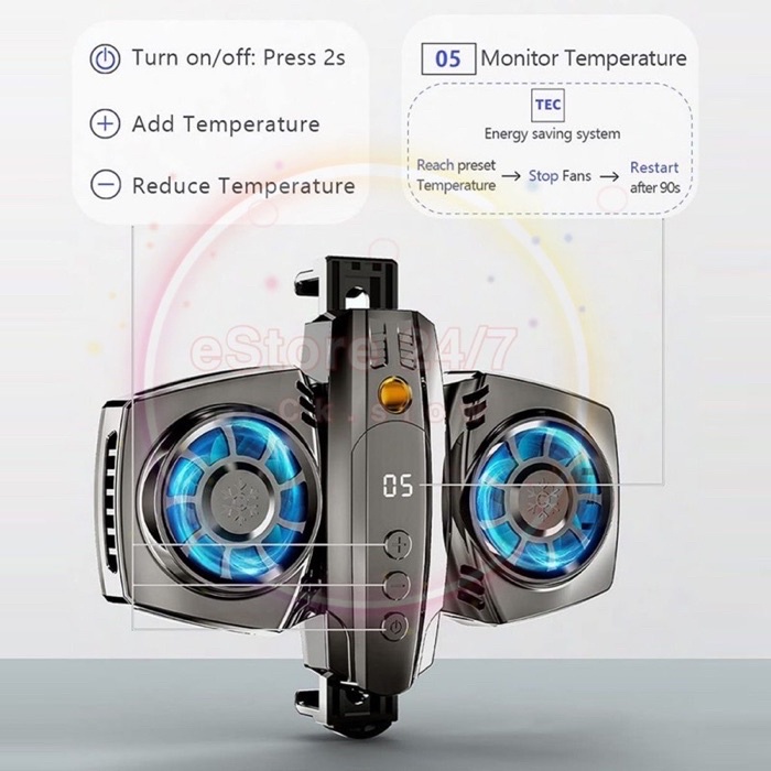 REMAX F7 F7i K4 RT F8 F4 F1 SL 13 Phone Cooler Back USB Type C Cooling Fan Mobile SemiConductor ...