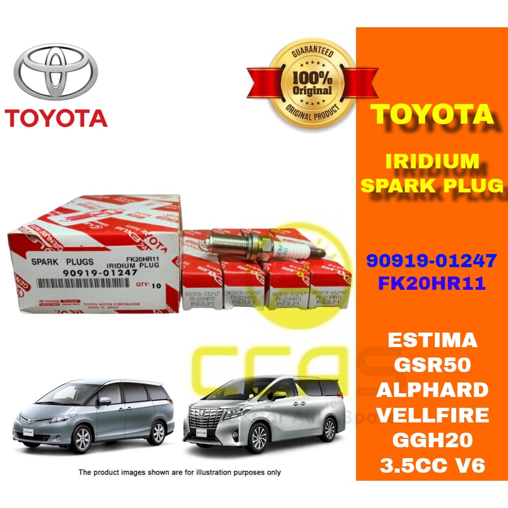 Toyota Iridium Spark Plug - Estima GSR50 Alphard Vellfire GGH20 3.5cc ...