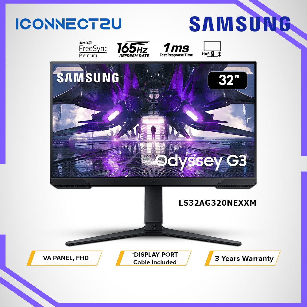 Samsung 32" LS32AG320NEXXM Odyssey G3 165Hz FHD 1ms VA AMD FreeSync ...