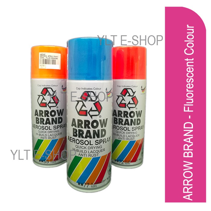 ARROW Spray Paint - Fluorescent Colour Blue Red Yellow Orange Green ...