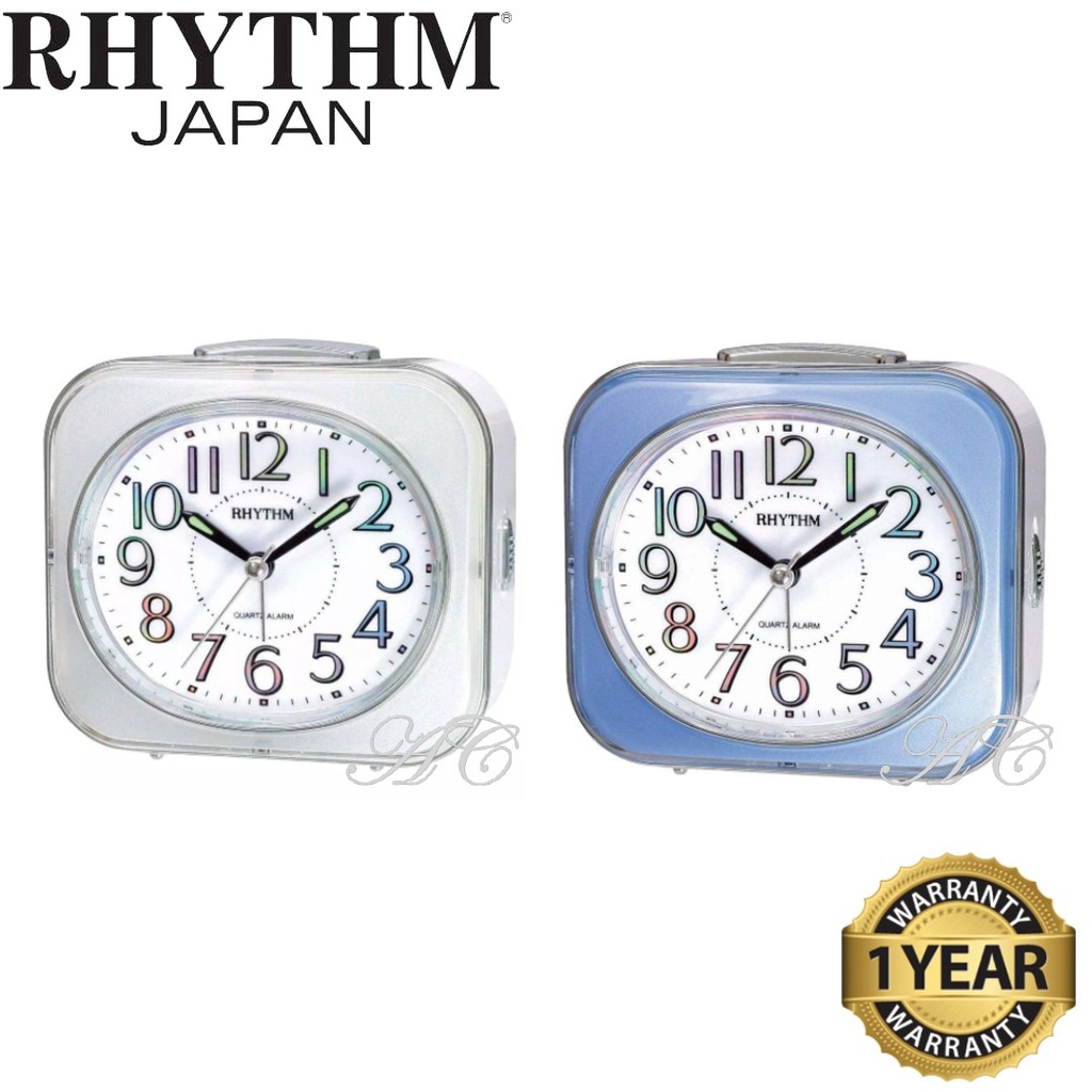 100% ORIGINAL RHYTHM Quiet Analogue Beep Bell Alarm Clock (Jam Loceng ...