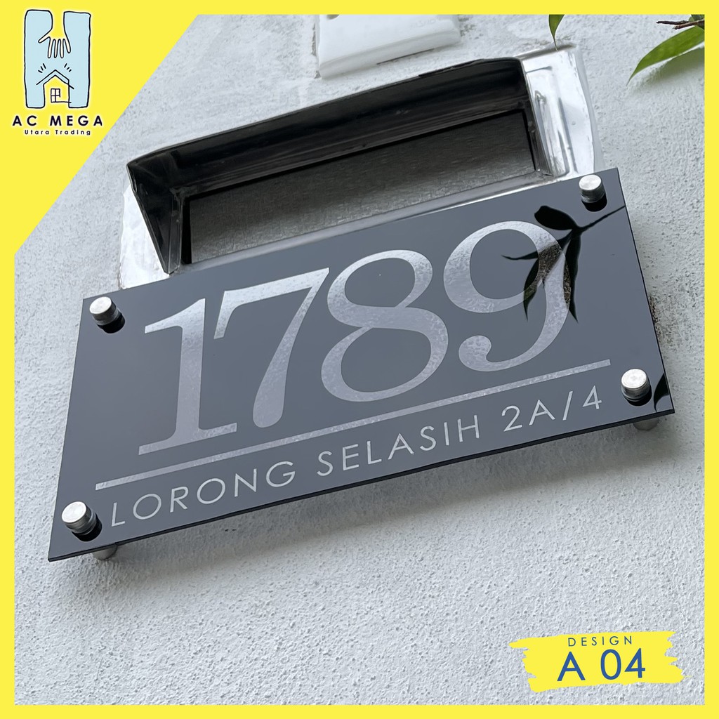 house number | nombor rumah | sign plate acrylic | number rumah | plate ...