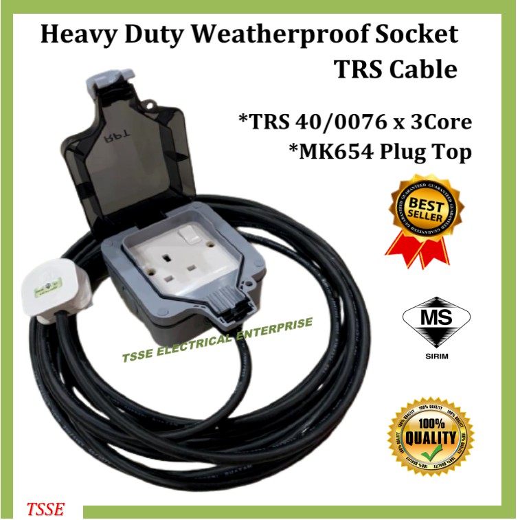 Heavy Duty IP66 Weatherproof Outdoor Trailing Socket TRS CABLE ...
