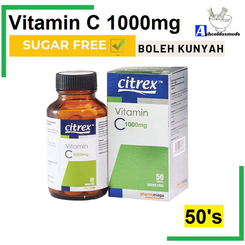 CITREX VITAMIN C 1000MG 50's (Vitamin C 1000mg Chewable) | Shopee Malaysia